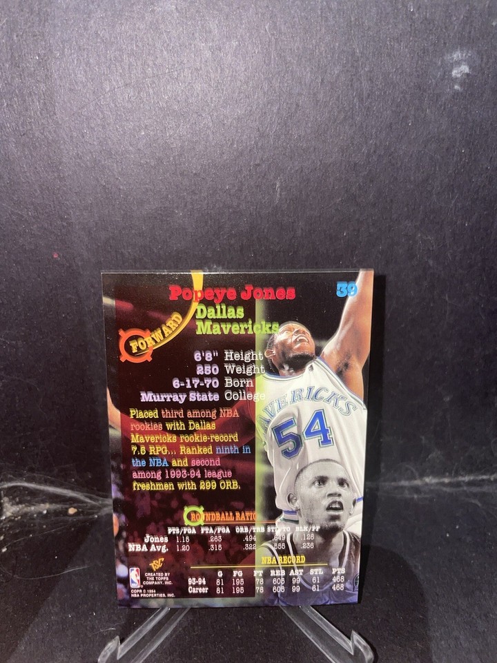 1994-95 Topps Stadium Club Prizes The 1995 NBA Finals Popeye Jones #39 ...