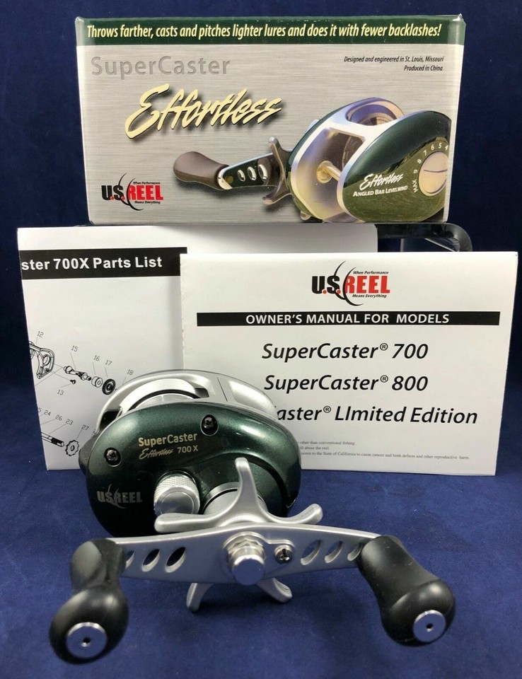 NEW! U.S. Reel - SuperCaster - RH 700X + RH 600 - Bait Casting - Lot of ...