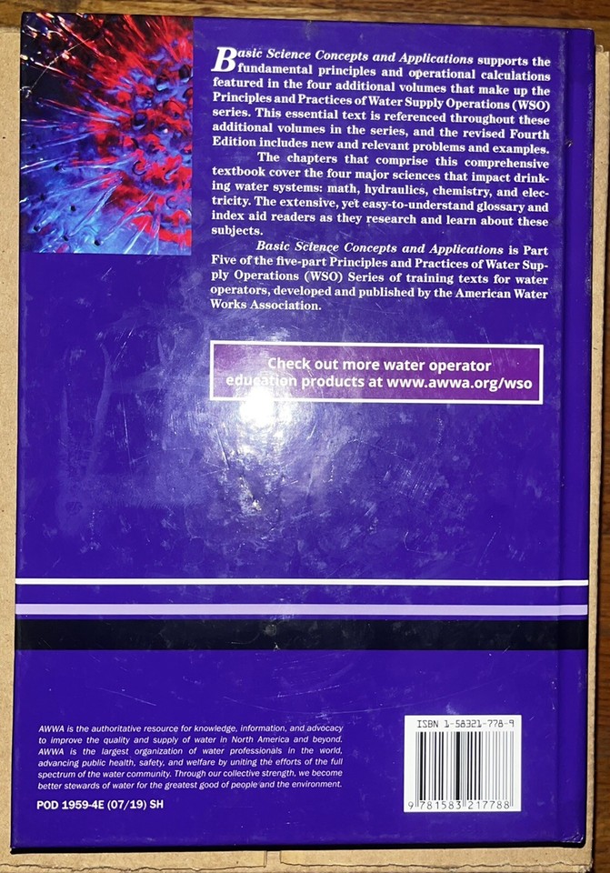 WSO Basic Science Concepts Hardcover 4th Water Treatment Operator ...