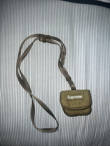 Supreme Fat Tip Jacquard Denim Olive Green AirPod Case Holder | eBay