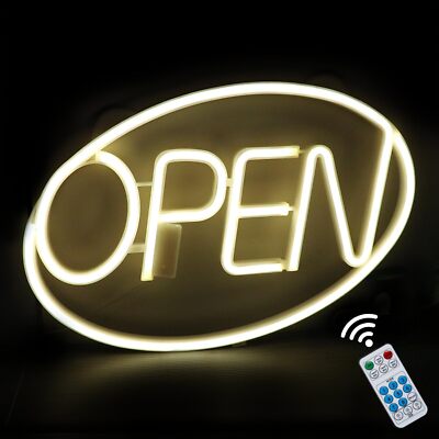 16 X 10 Inch LED Neon Light up Open Sign with Remote Timer, Large ...