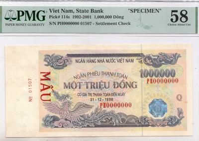National Settlement Check from Socialist Vietnam Bank=1 million ...