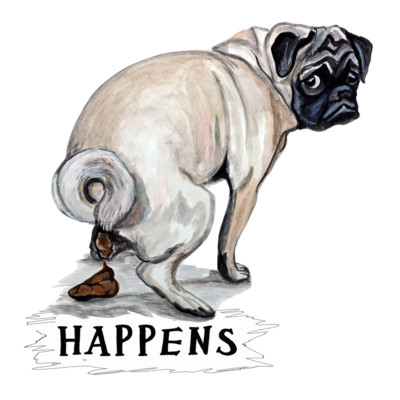 "Happens" - Pug Pooping Printed Vinyl Decal - Car Truck RV Cooler | eBay