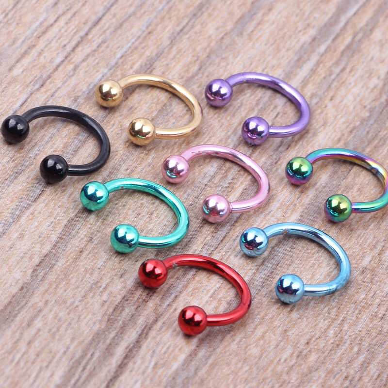 Fashion Circular Horseshoe Ring Nose Hoops Ring Ear Piercing Body ...