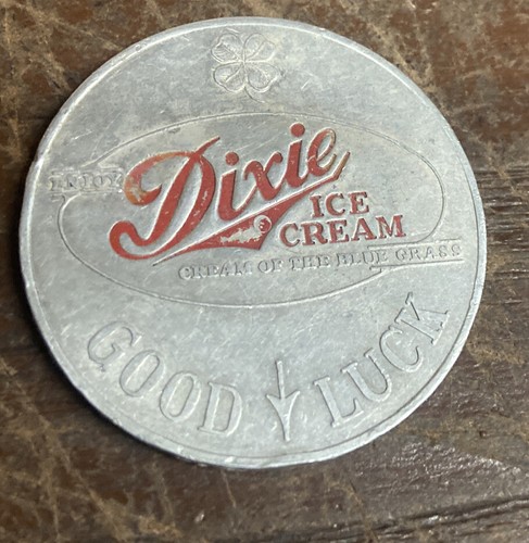 GOOD LUCK SPINNER TOKEN ~ DIXIE ICE CREAM ~ 1955 KENTUCKY WILDCATS ...