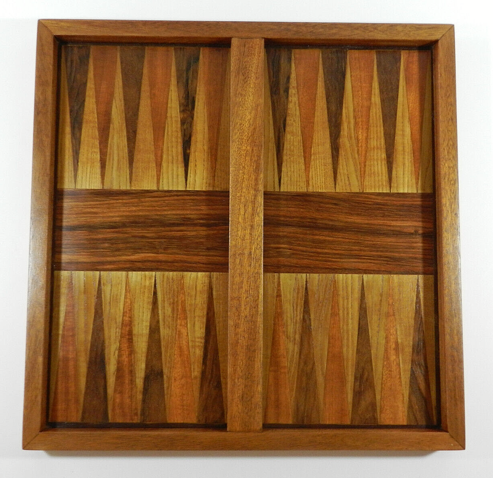 Vintage Solid Wood Tabletop Backgammon Board 1.5" Bakelite Pieces 23" x ...