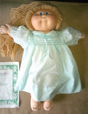 VINTAGE 1980s CABBAGE PATCH KIDS DOLL Blonde Hair Blue Eyes | eBay
