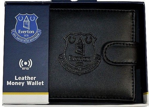 EVERTON FC MEN'S REAL LEATHER RFID WALLET ANTI FRAUD MONEY CARD EFC ...