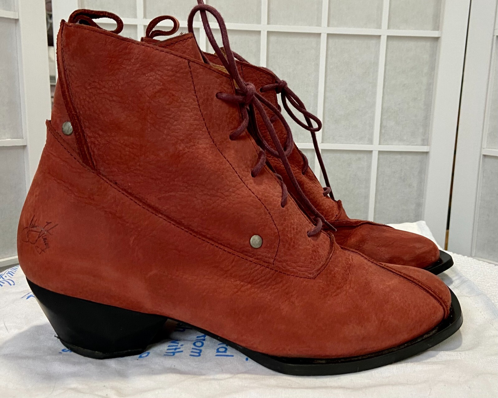 JOHN FLUEVOG "Free Noor Vintage" Rust Nubuck Boots - W6.5 EU37 ...