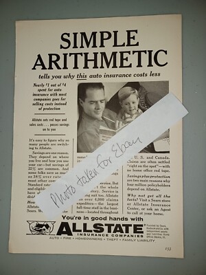 Allstate Insurance Company Vintage 1958 5x7 Magazine Ad | eBay