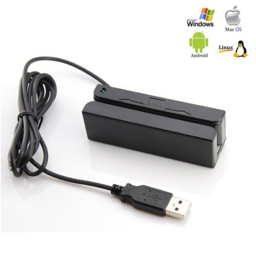 DEFTUN MSR90 USB Magnetic Credit Card Reader Stripe Magstripe Scanner 3 ...