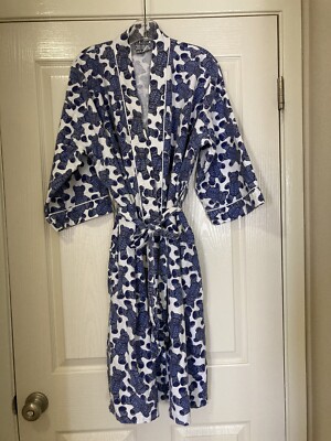 Vtg 1990's Joe Boxer Girlfriend Flannel Robe Blue Bears One Size | eBay
