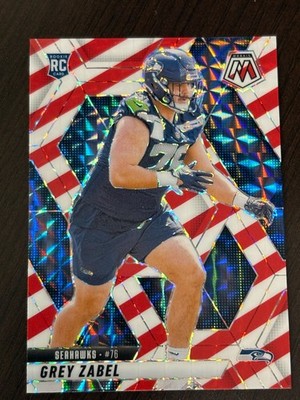 Grey Zabel Rookie Red and White Stripe Card 2025 Panini Mosaic #328 ...