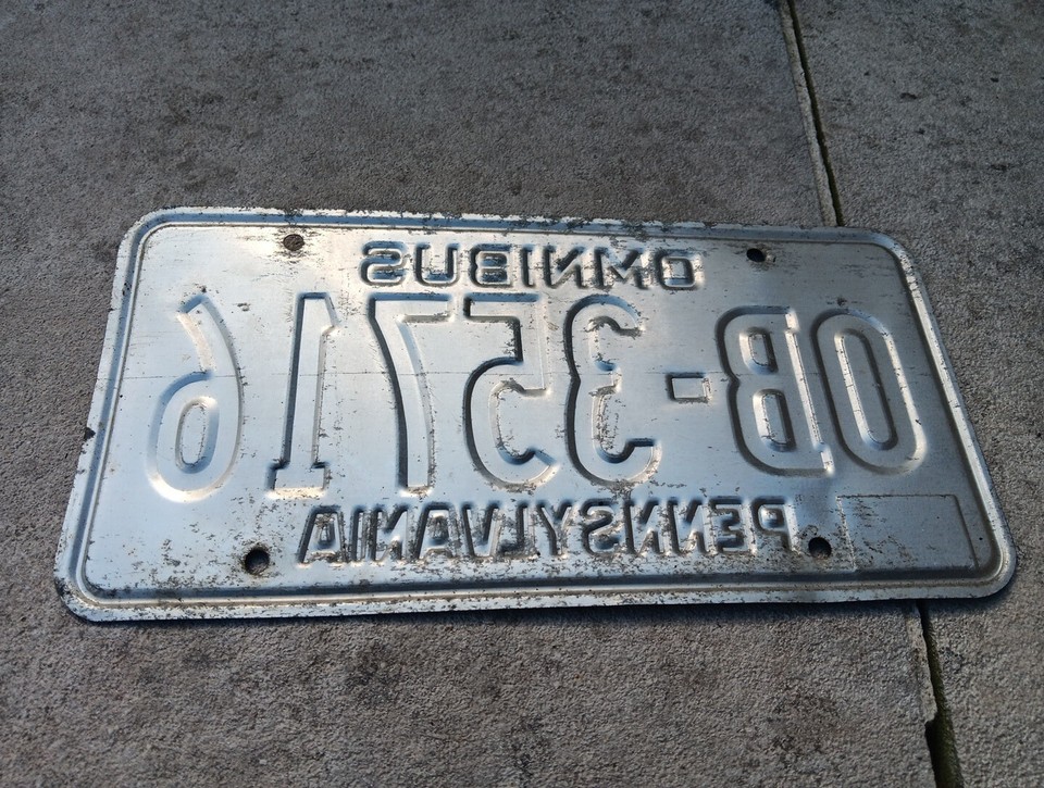 PA Omnibus LIcense Plate Over 3 Yrs Old Collectible OB- 35716 (D) | eBay