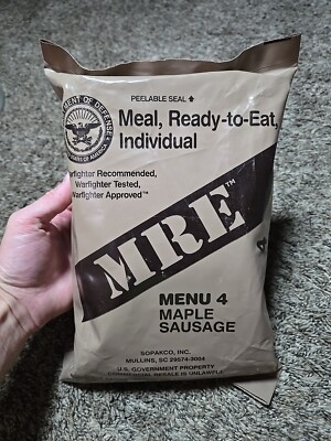 MRE Menu 4 Maple Sausage Ready To Eat Camping Survival | eBay