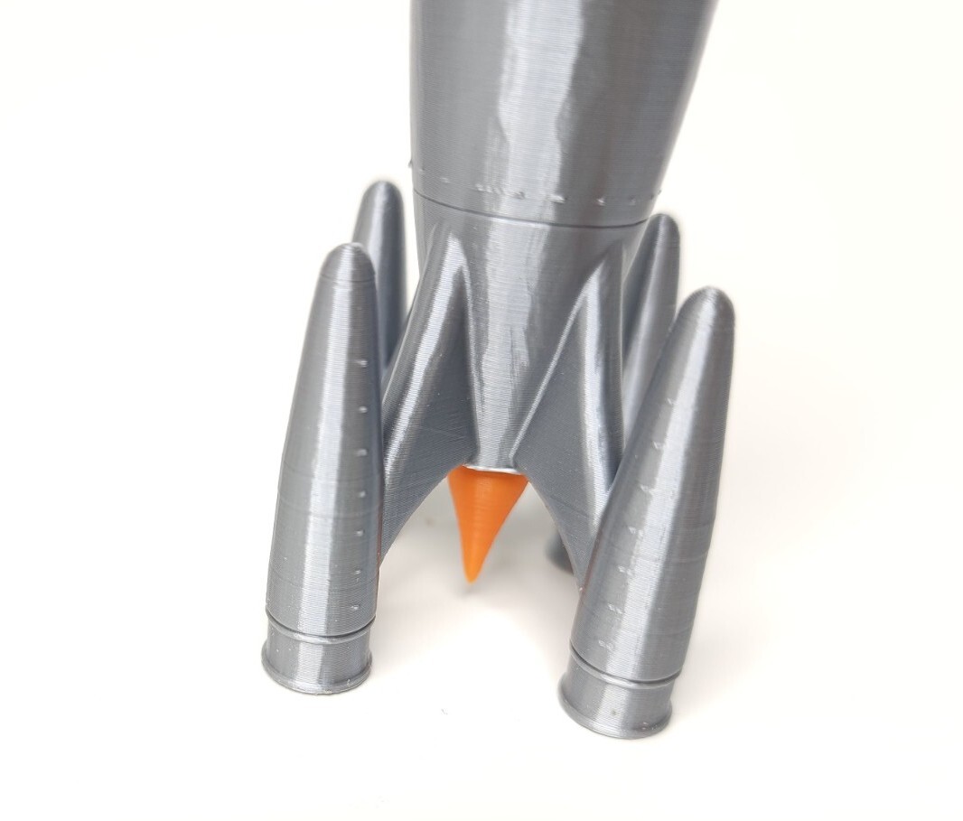 3D Printed Silk Silver Rocket Model,Scifi,Space Rocket,Aerospace 5.5 ...