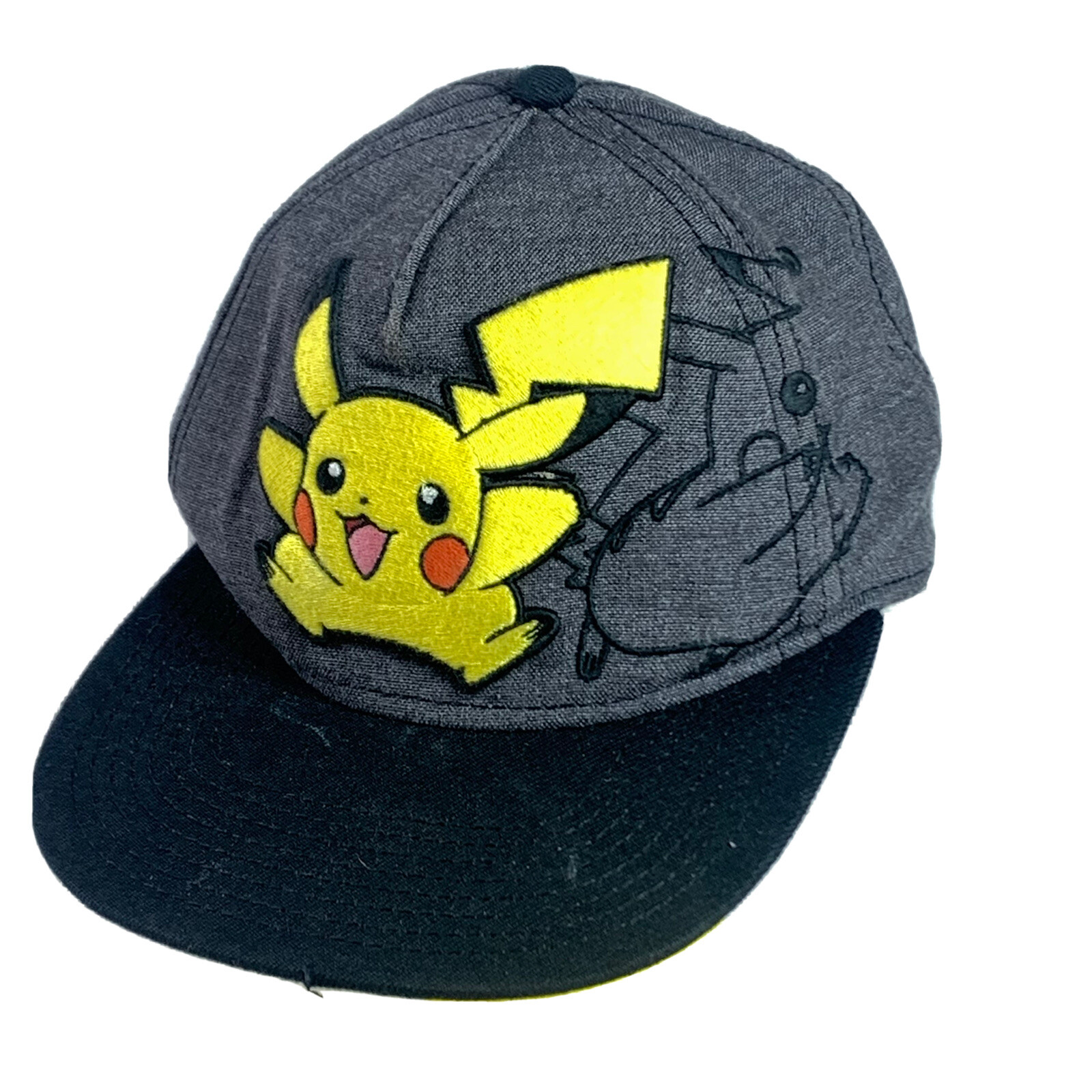 Nintendo Pokemon Pichu Pikachu Snapback Hat 2017 Gray… - Gem