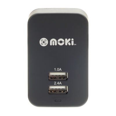MOKI Dual USB Wall Charger Black | eBay