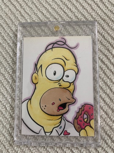 Homer Simpson Hand Drawn card. Signed and dated by Artist 41116004025| eBay