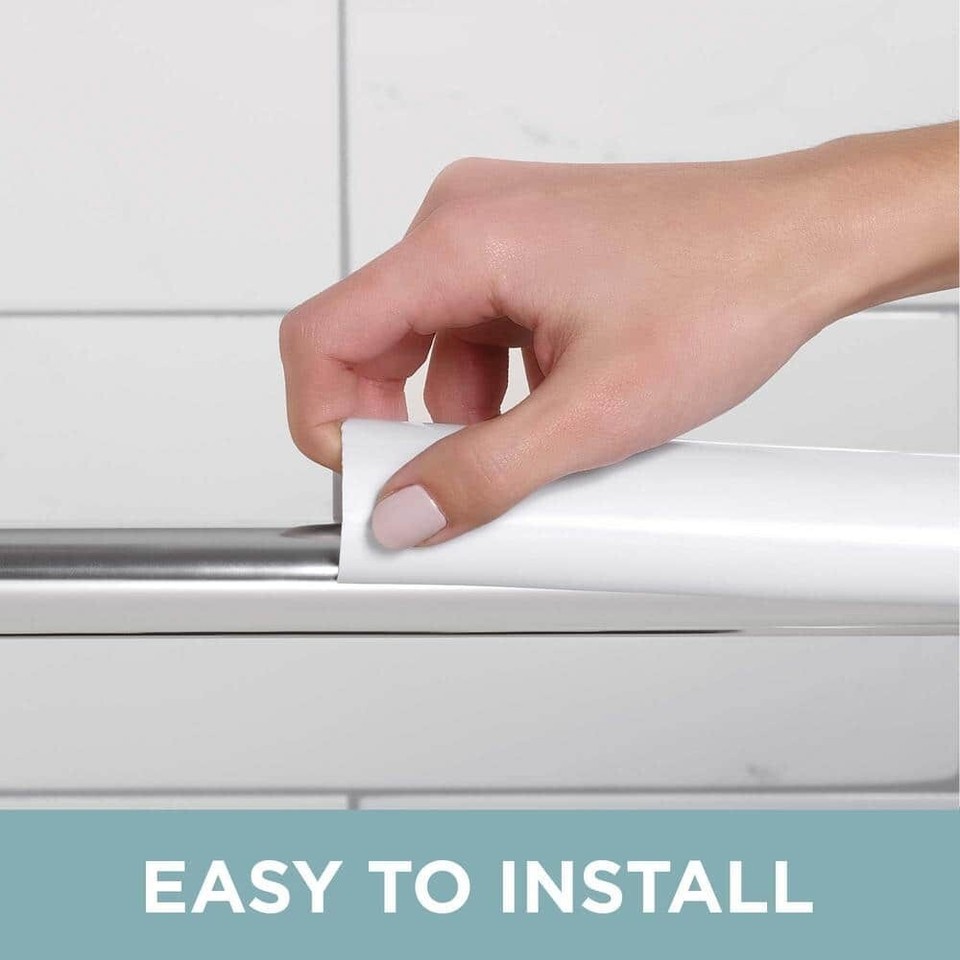Adjustable 36-60 inch PVC Shower Rod Cover - White | eBay