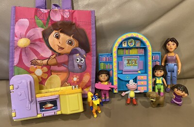 Mattel Dora The Explorer Doll House KITCHEN Refrigerator Sink Oven ...