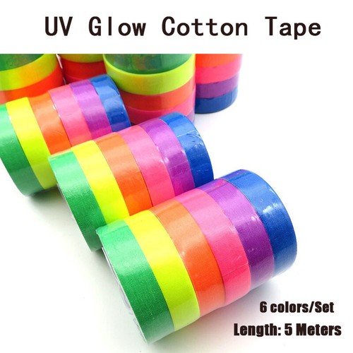 30 Meter 6 Color Neon Gaffer UV Glow Cotton Fluorescent Rainbow Color ...