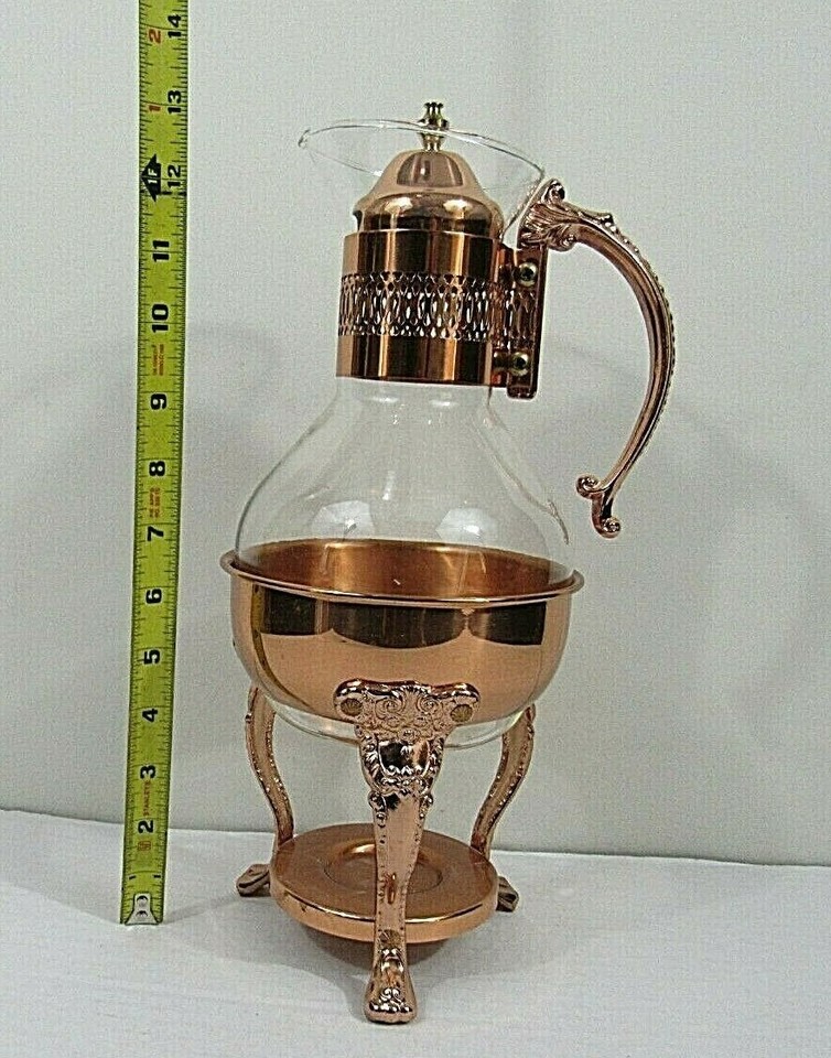 Solid Copper Tea Server with Warmer Base and Serving Tray (Pg12E) | eBay