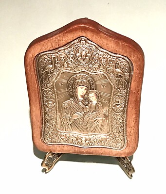 Icons - Vintage Greek Orthodox Icon Wooden Frame