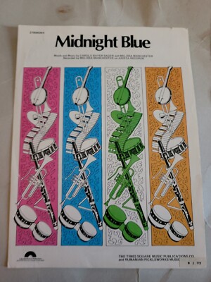 MIDNIGHT BLUE Sheet Music Vintage 1975 Sager Manchester R&B Pop Guitar ...