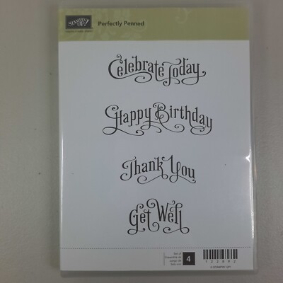Stampin' Up! RubberStamp Set Perfectly Penned Complete 4 Pc Set | eBay