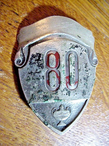 Early 20th Century EMPLOYEE ID Shield Shaped BADGE No. 80 by Whitehead ...