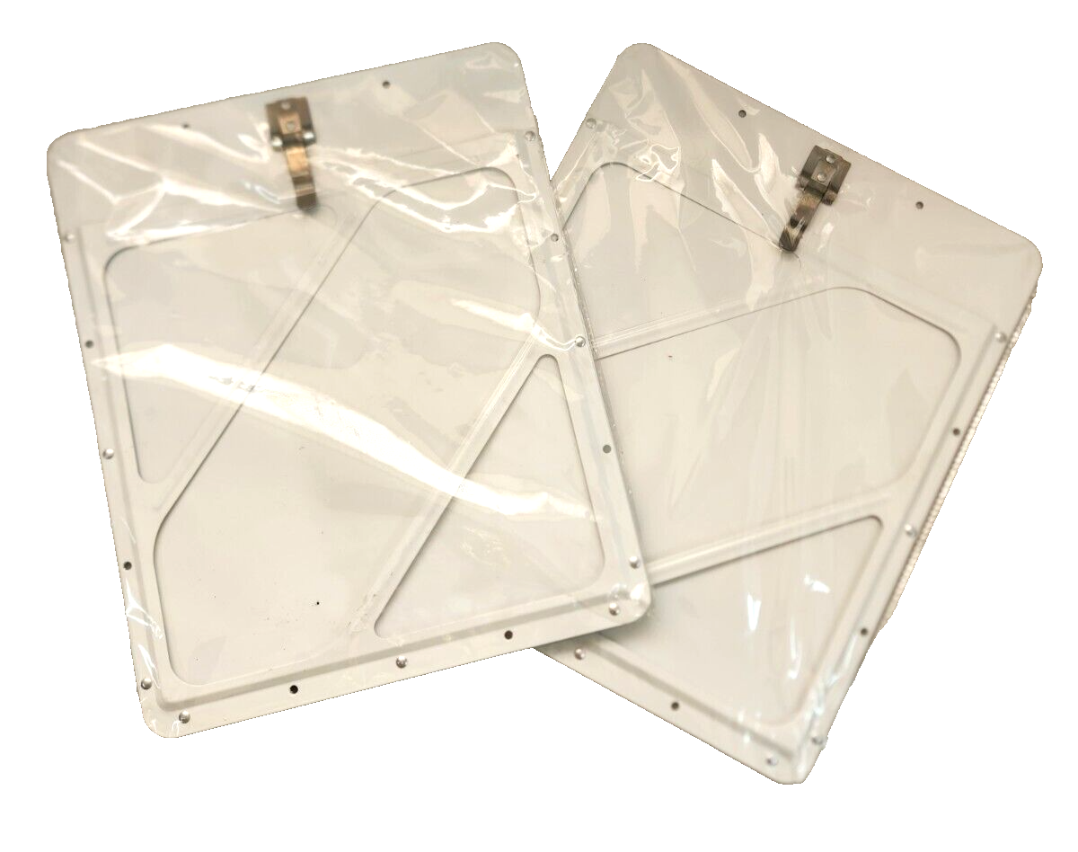 Pair of White Aluminum DOT Tagboard Placard Holders w Clip 10-3/4"x10-3 ...