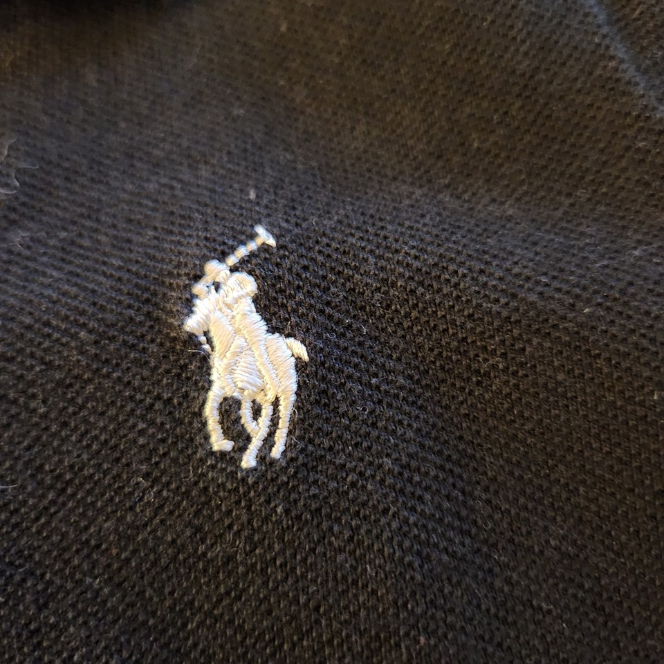 Ralph Lauren Black Ruffle Bottom Classic Polo Shirt Dress 7 Years Old ...