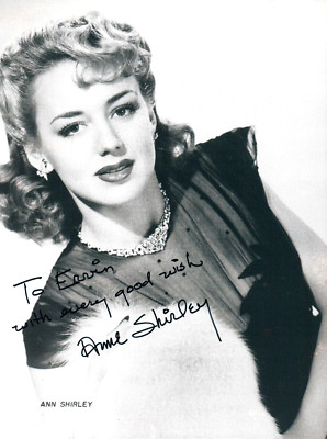 Anne Shirley Actress Hand Signed Autograph 8x10 Photo | eBay