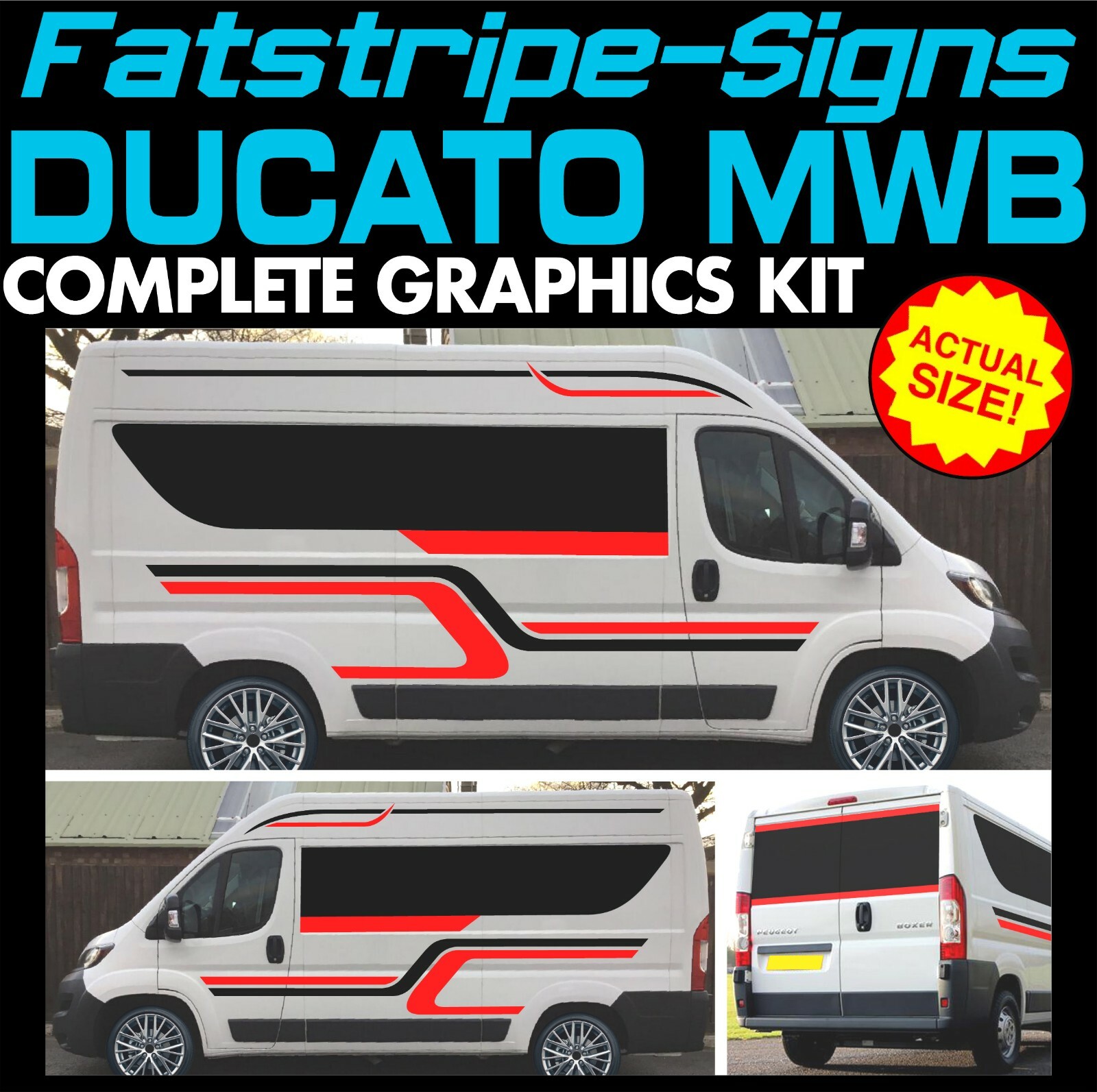 fits Fiat Ducato Graphics Stripes Stickers Decals Camper Van Motorhome ...