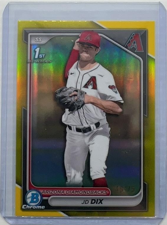 2024 Bowman Draft - Chrome JD Dix #BDC-35 Yellow Refractor /75 (RC) for ...