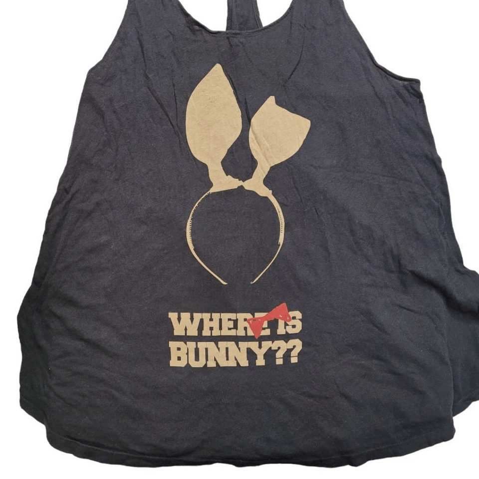 Wildfox Wheres Bunny Black Cotton Racerback Muscle Graphic Tank Top ...