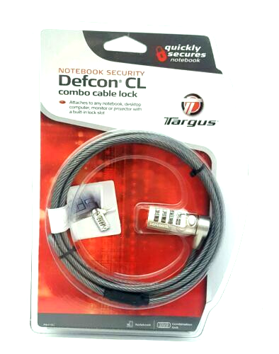 Targus DEFCON CL Combo Cable Lock 6.5 Feet Notebook Laptop Security ...