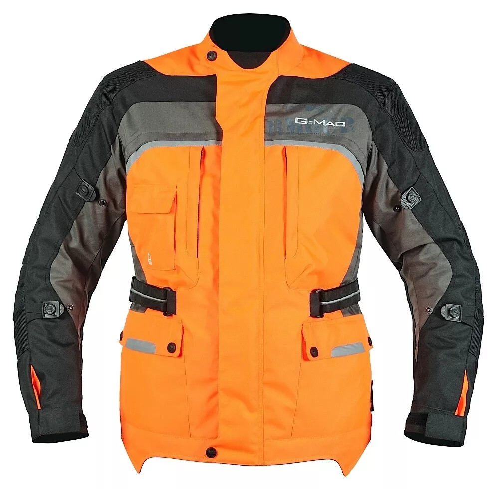 GMAC PILOT WATERPROOF ARMOURED TEXTILE MOTORCYCLE JACKET FLURO ORANGE ...