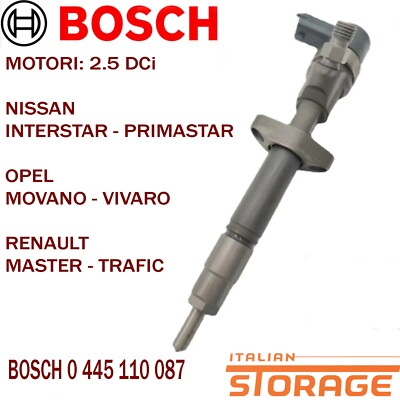 Opel Renault Trafic Master 2.5 Dci Injector Bosch 0445110087 7701473631 ...