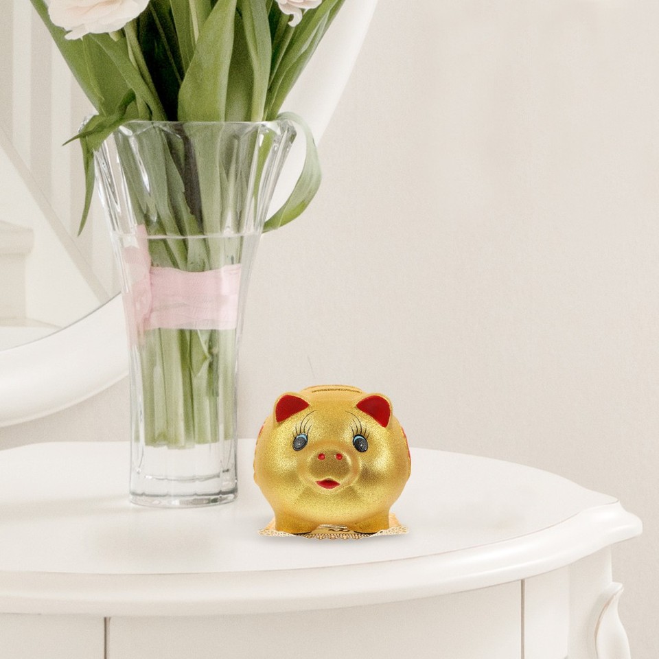 1Pc Pig Shape Piggy Bank Desktop Pig Adornment Cartoon Saving Pot ...