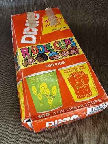 Vintage MCM 1979 Dixie Riddle Cups 5oz Cups Green Yellow Purple | eBay