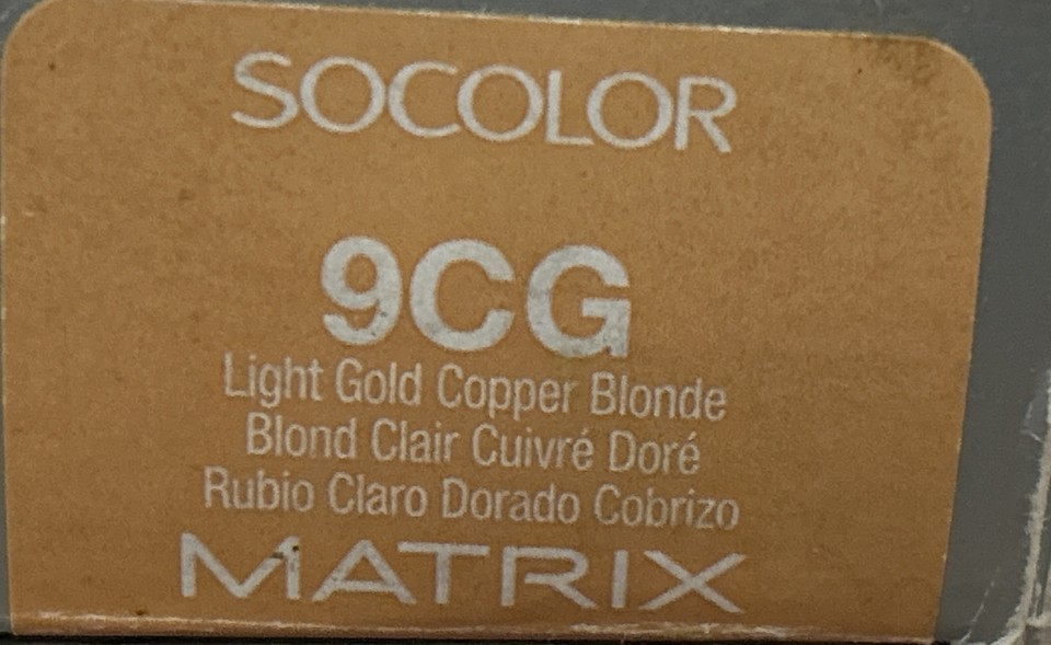 MATRIX SOCOLOR Blended Permanent Cream Haircolor 3oz 9CG Lt Gold Copper ...