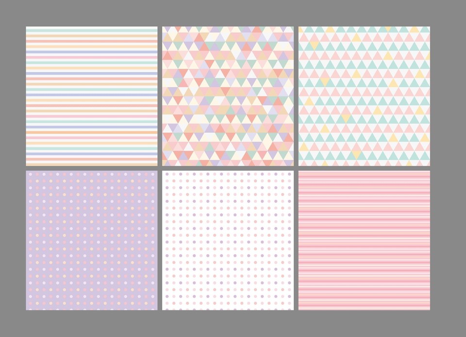 pastel colour geometric pattern small size craft paper 48 sheets - 6 ...