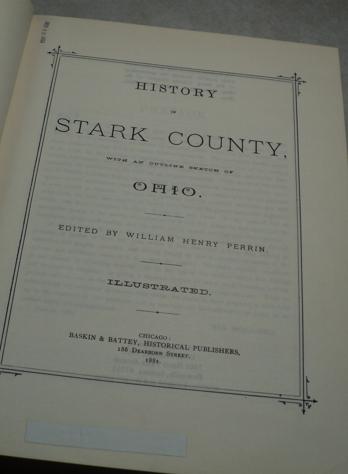History of Stark County with Outline Sketch of Ohio ed by Wm Henry ...