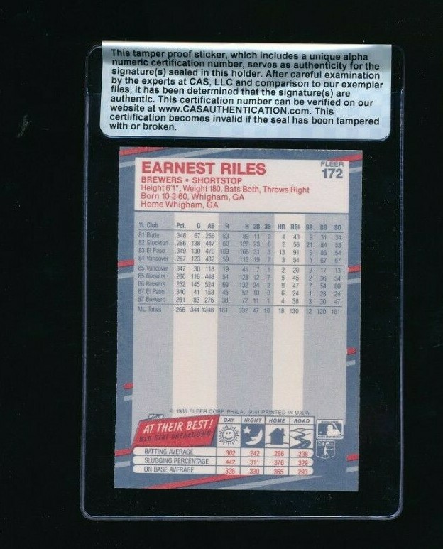 1988 FLEER update #172 Earnest Riles signed AUTO AUTOGRAPH very tough ...