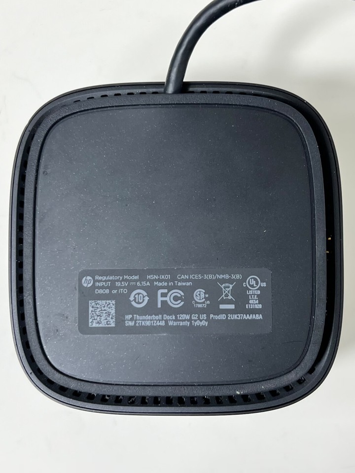 HP G2 Dock Thunderbolt 120W Docking Station Port Replicator USB-C w ...