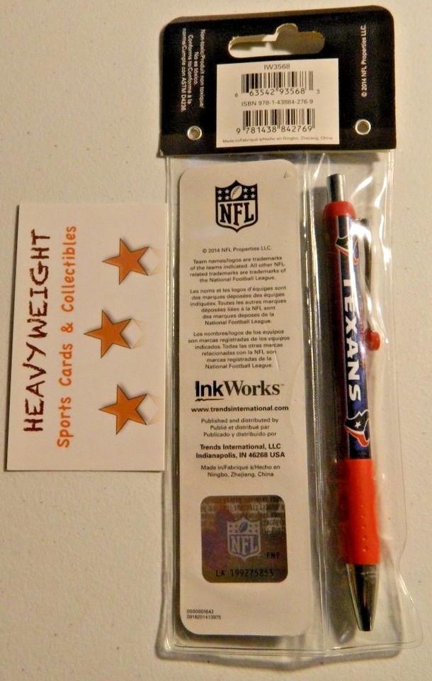 Houston Texans GEL PEN + Bookmark Combo BRAND NEW | eBay