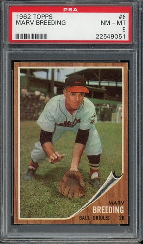 1962 Topps Baseball #6 Marv Breeding PSA 8 | eBay