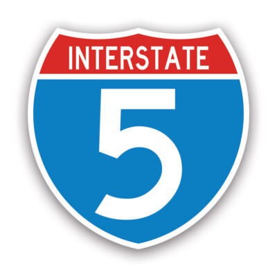 Interstate 5 Highway Sign Sticker Decal - Weatherproof - hollywood i5 ...